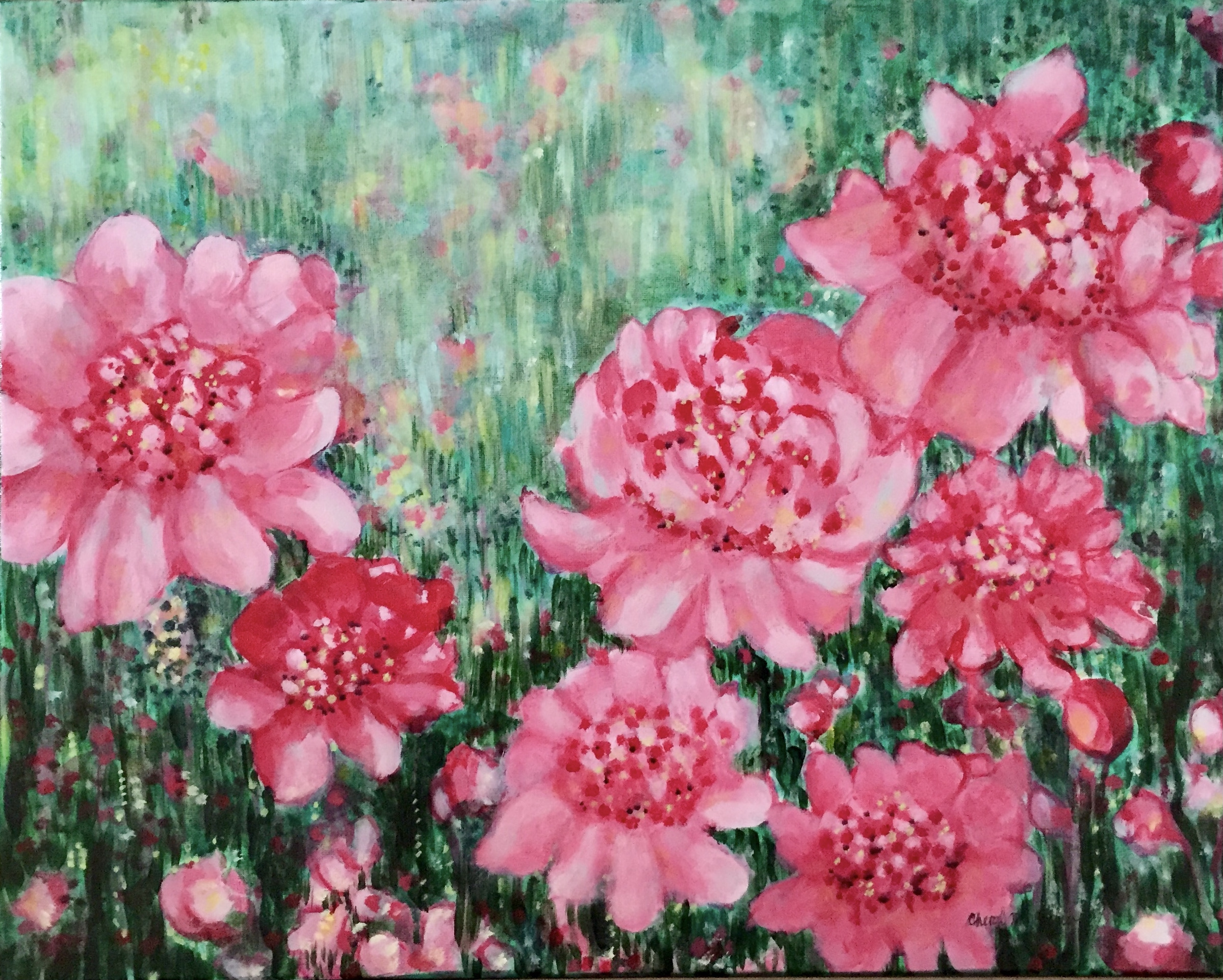 "Peonies in Sun," Watercolor - Blue Hill Public Library