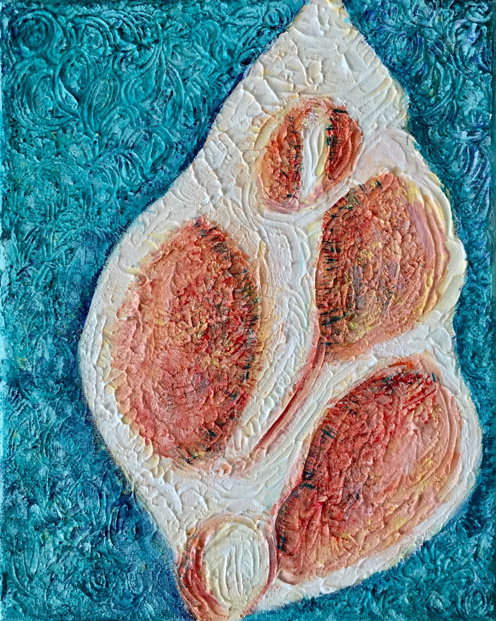 "Rough Periwinkle II," Acrylic on canvas - Blue Hill Public Library