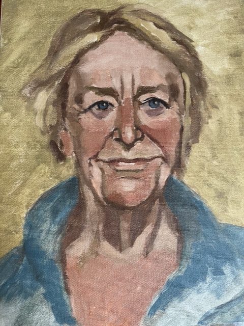 Sandy, oil, Stephen Collier - Blue Hill Public Library