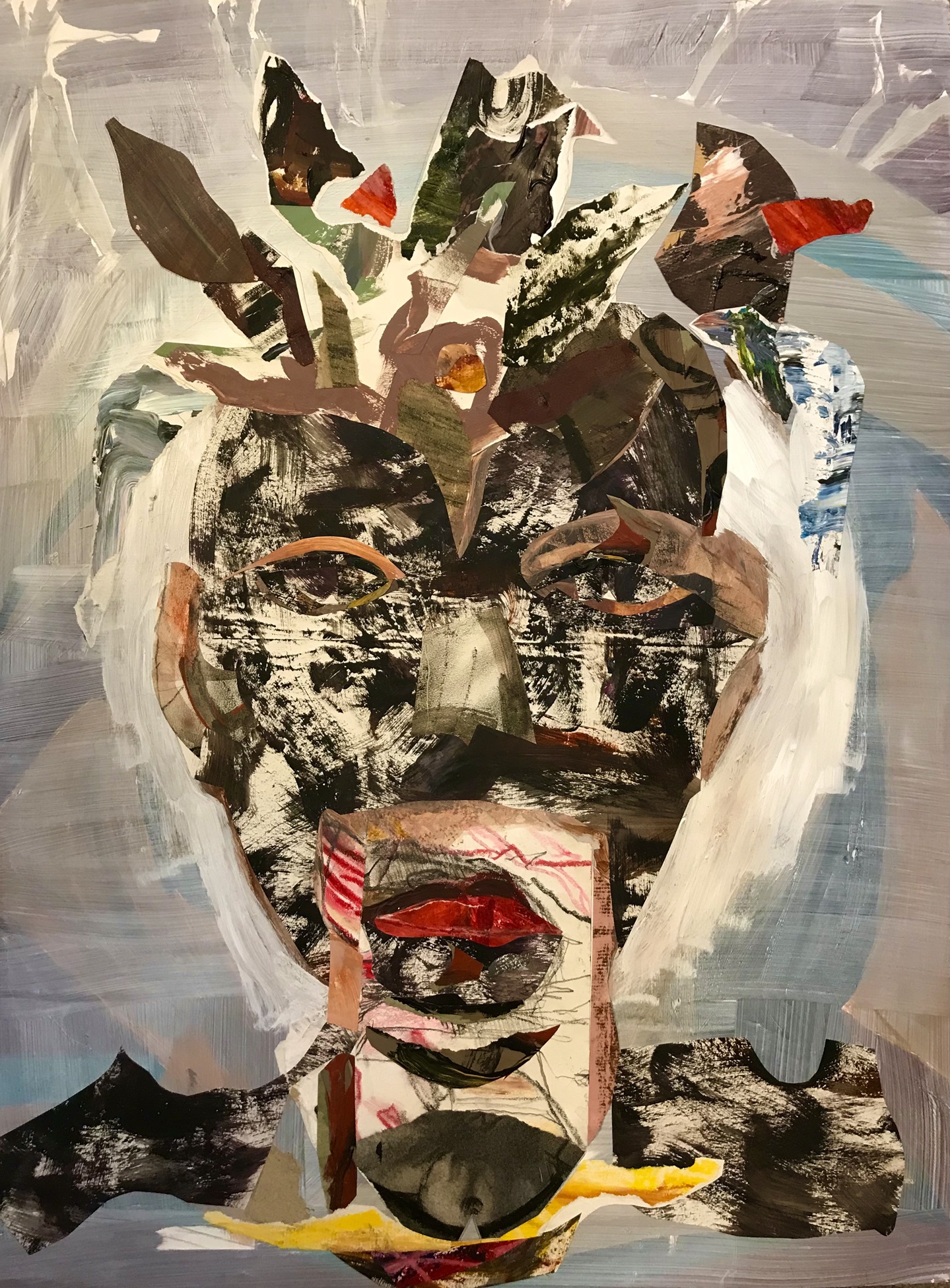 "Dignity" Mixed Media Collage on Paper by Noyes - Blue Hill Public Library